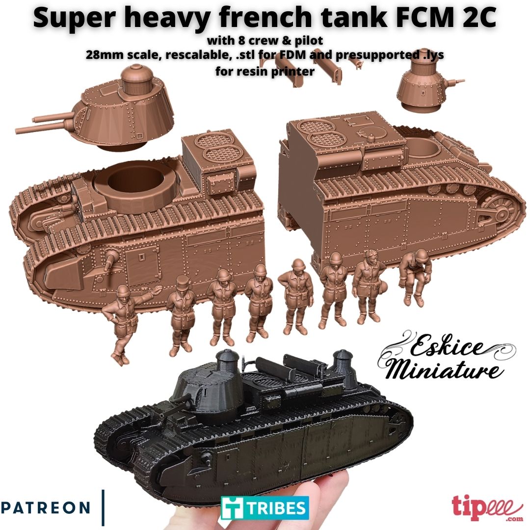 FCM 2C char super lourd – Eskice Miniature