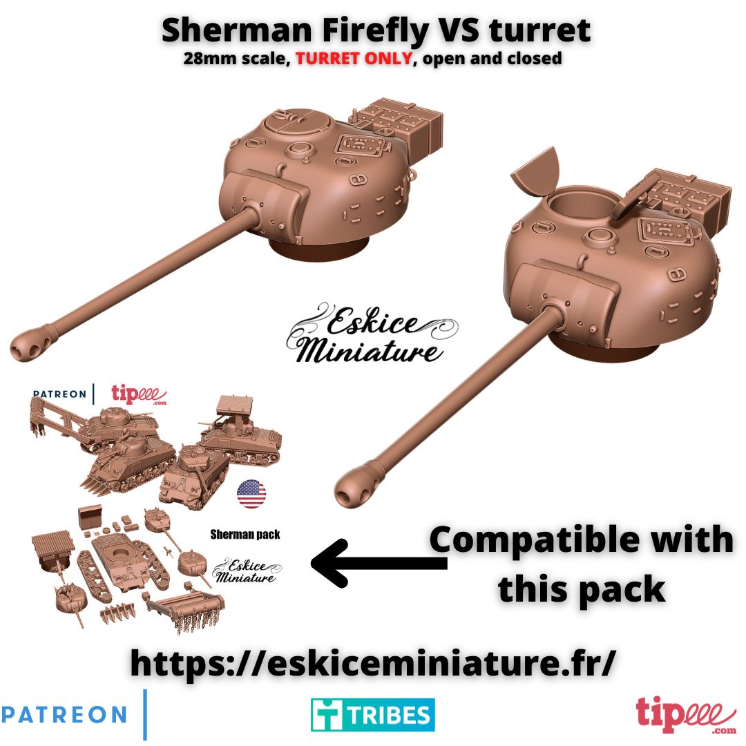 Tourelle Sherman Firefly VC – Eskice Miniature